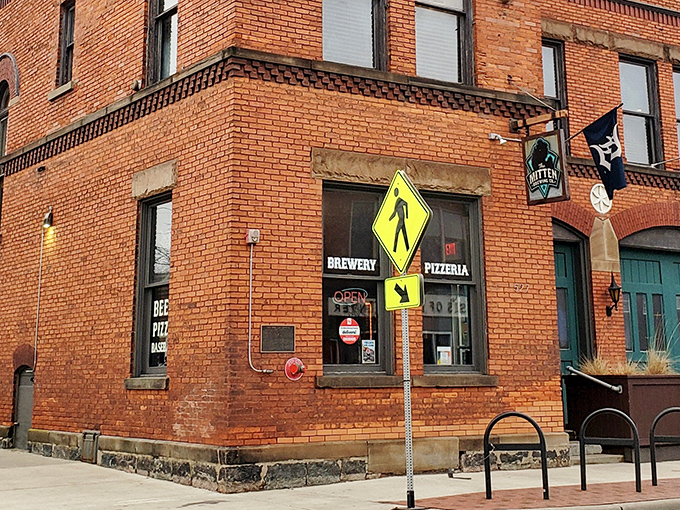 The historic brick exterior of The Mitten Brewing Company stands like a culinary cleanup hitter &ndash; unassuming until it delivers something spectacular to your taste buds.