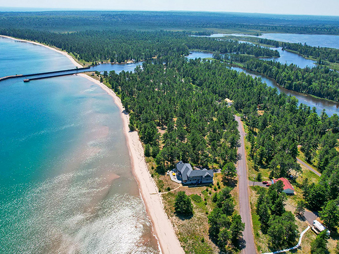 Where Michigan decides to show off its Caribbean side, with turquoise waters meeting pristine shoreline at Bete Grise Preserve.