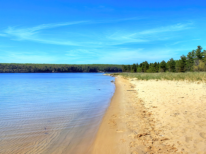Sand Point Beach welcomes you with that perfect combination of golden sand and impossibly blue water that makes Lake Superior one of the Great Lakes' greatest hits.