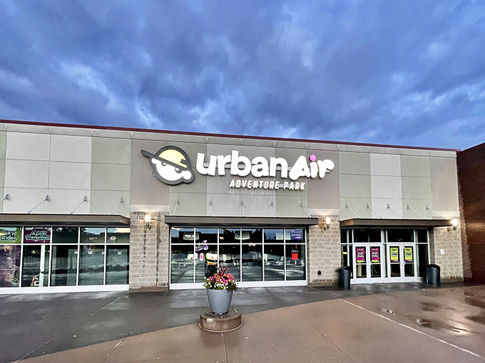 Urban Air's welcoming facade promises adventure behind those doors &ndash; like a theme park and fitness center had a bouncy, beautiful baby.