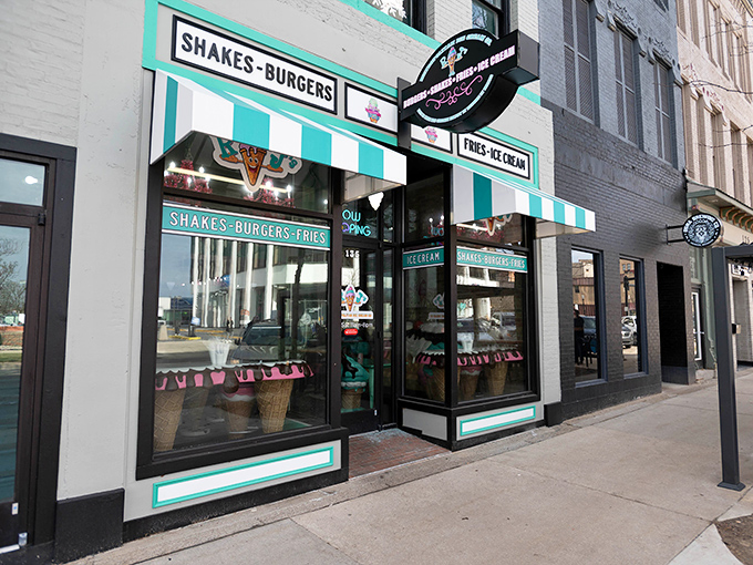 The mint-green striped awning of RJ's Metropolitan beckons like a delicious mirage on Jackson's streetscape, promising sweet and savory treasures within.
