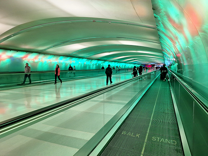 Travelers of all ages find themselves slowing down to appreciate the show &ndash; perhaps the only place in an airport where people willingly take the scenic route.