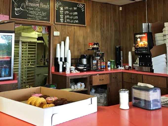 The warm wood-paneled interior creates a nostalgic atmosphere where time slows down just enough to savor every bite.