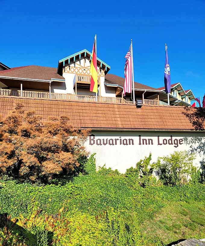 Beautifully maintained grounds surround the lodge, with water features and green spaces creating a peaceful outdoor setting for guests to enjoy.