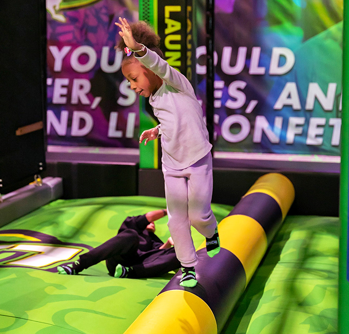 Balancing acts take courage on the battle beam, where one wrong move means a soft landing and wounded pride.