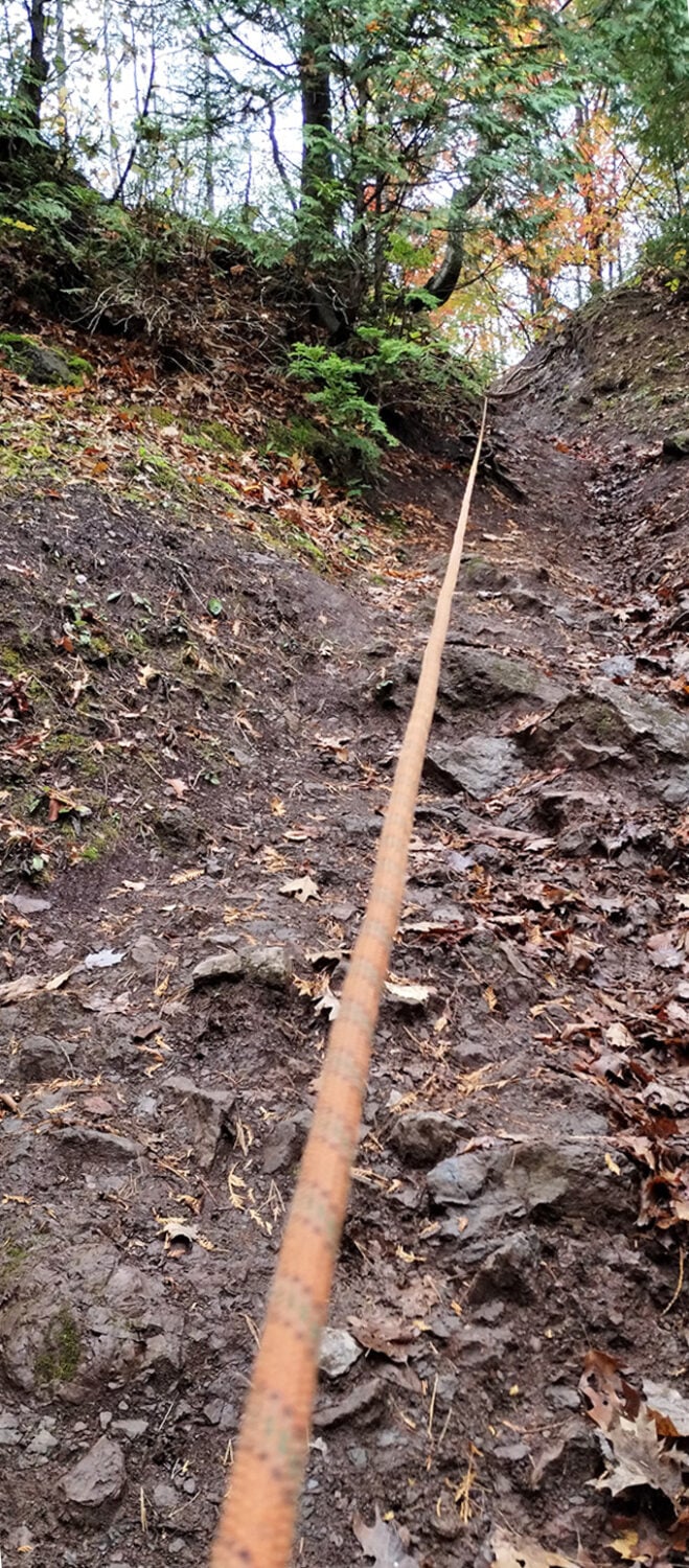 When the trail says "challenging section ahead," it's not kidding! This rope assist turns casual hikers into temporary adventurers with stories to tell.