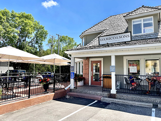 D'Amico & Sons' inviting patio offers al fresco dining where Italian flavors meet Minnesota hospitality in delicious harmony.