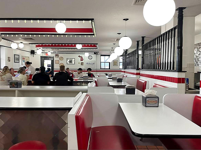 The dining area buzzes with the sound of happiness &ndash; or maybe that's just the collective sugar rush of everyone enjoying their treats.