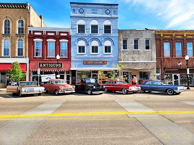 Classic cars frequently line Hastings' historic streets, their vintage curves perfectly complementing the Victorian-era architecture behind them.