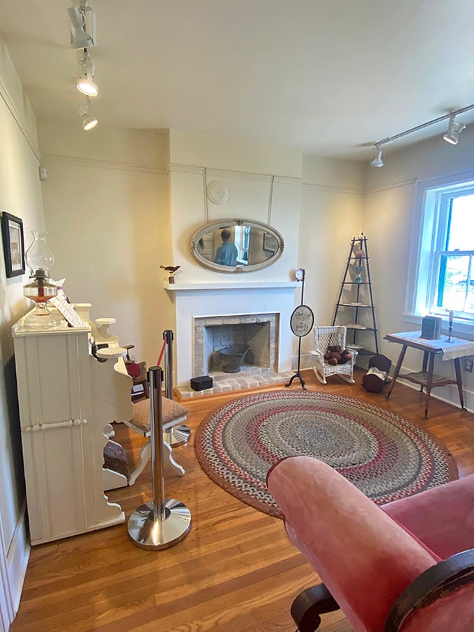 Step back in time in the meticulously restored living room, where lighthouse keepers once relaxed after long watches.