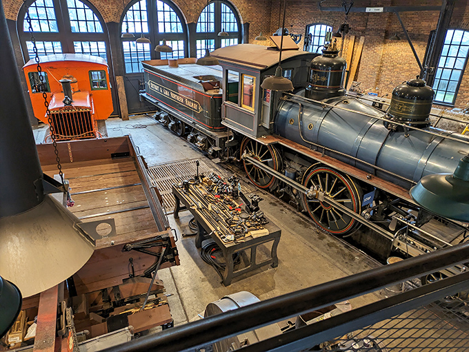 Inside the Roundhouse, historical locomotives receive the same loving care they did a century ago from skilled technicians preserving vanishing trades.