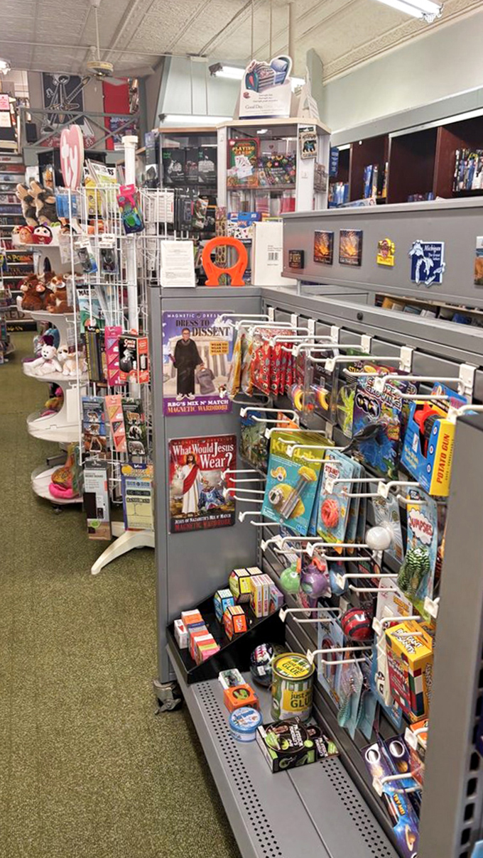 Beyond books, quirky novelties and magnetic toys offer tactile delights for the young and young-at-heart.