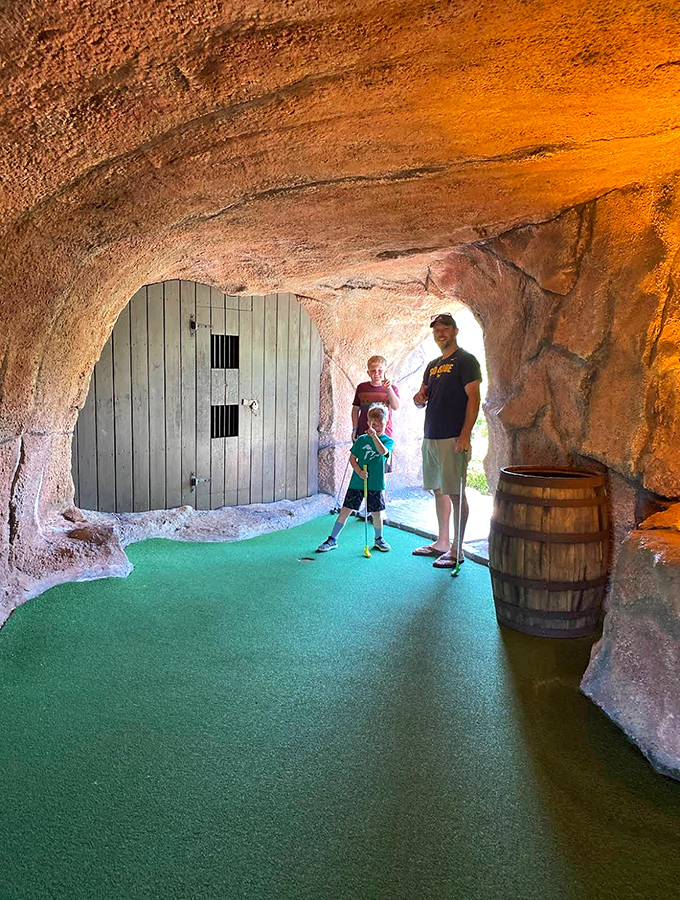 Inside this cavernous challenge, putting becomes an exercise in depth perception, patience, and not bumping your head on the surprisingly realistic ceiling.