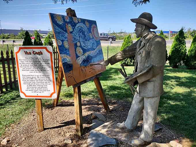 Van Gogh himself would appreciate this tribute, though he might wonder why he's standing in Michigan instead of Arles.