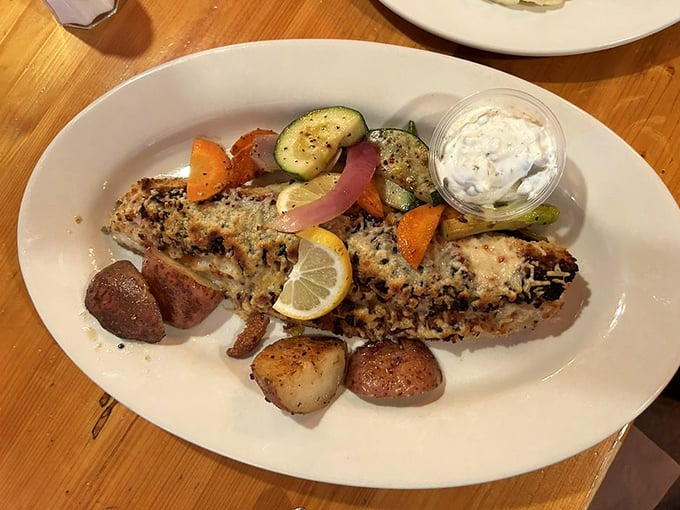 Great Lakes whitefish gets the star treatment, proving that Polish culinary magic works beautifully with Michigan's local bounty.