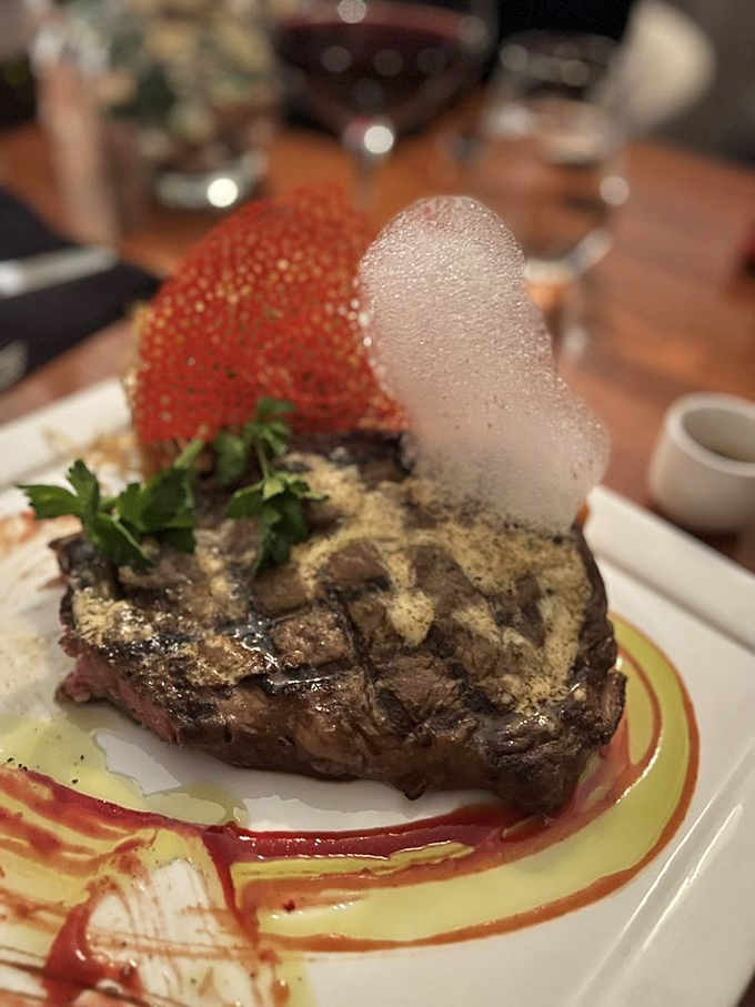 A ribeye steak so perfectly cooked it makes you wonder if the chef has some sort of meat telepathy &ndash; "Medium-rare whisperer" should be on their resume.