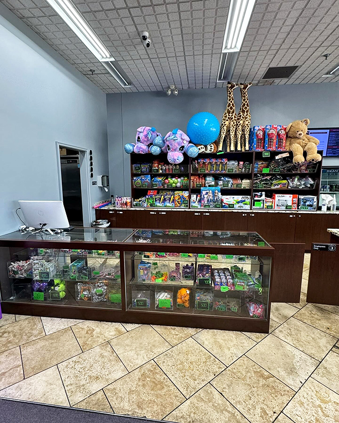 The prize counter transforms arcade tickets into treasures, where decisions become serious business for young winners clutching their hard-earned rewards.