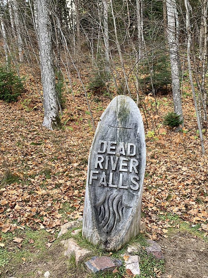 The carved wooden sign marks your destination with understated charm, no neon lights or gift shops required here.