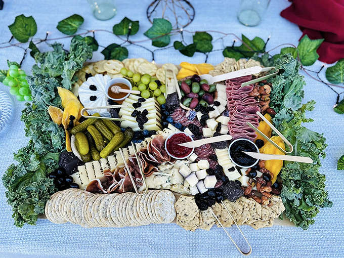 A charcuterie board that's practically architectural &ndash; meats, cheeses, fruits and accompaniments arranged with Instagram-worthy precision.