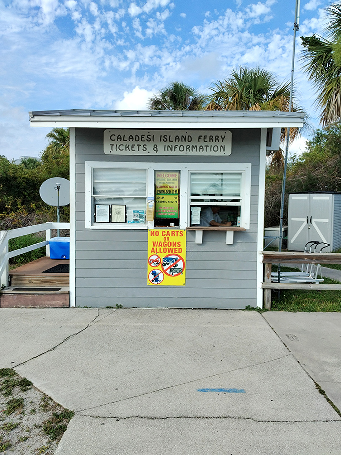 The humble ferry ticket booth &ndash; your gateway to paradise doesn't need fancy architecture when what lies beyond is this spectacular.
