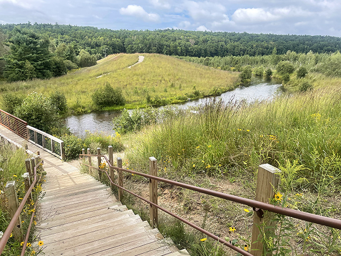 Traverse City State Park's boardwalk invites contemplative strolls where profound thoughts compete with "I should really take more vacation days."