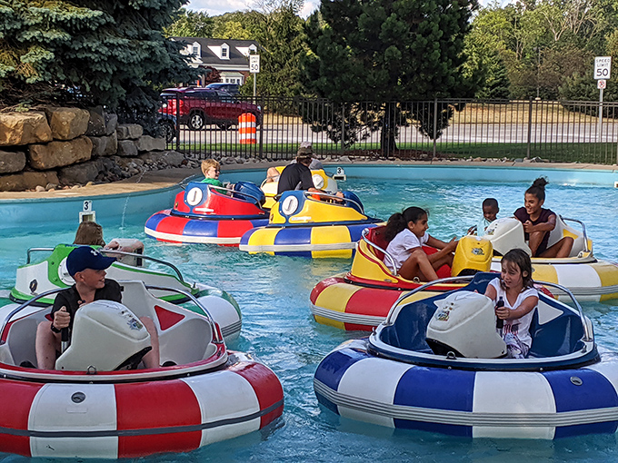 Bumper boats bring water wars to life &ndash; where staying dry is impossible and laughter is absolutely guaranteed.