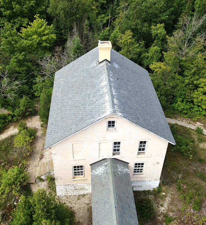 Keeper's dwelling: This sturdy stone structure has weathered more Michigan winters than most of us could handle, standing strong against time and elements.