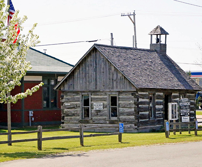 This authentic log cabin represents the ingenuity of early Michigan settlers who created sturdy homes from the abundant forests around them.