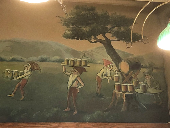 Look closely at the detailed murals and you'll spot leprechauns carrying frothy mugs across pastoral landscapes &ndash; artwork that elevates the theme beyond mere decoration.