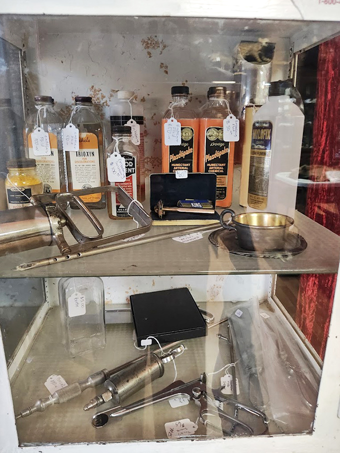 Vintage embalming fluids and mortuary supplies offer a glimpse into funeral practices of the past.