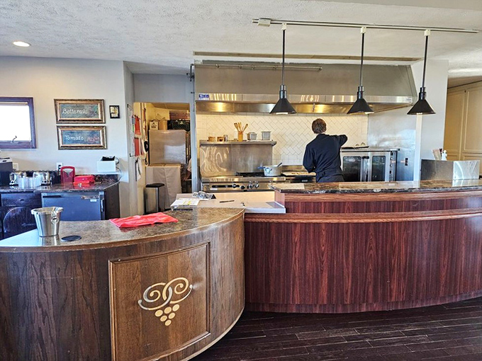 Behind the scenes in Chateau Chantal's kitchen, where culinary artistry complements the winemaking craft with locally-sourced, seasonal ingredients.