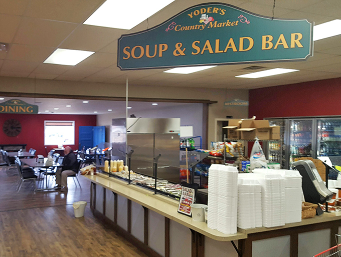 The soup and salad bar – where "I'll just have a light lunch" goes to die a delicious death among hearty, homemade options.