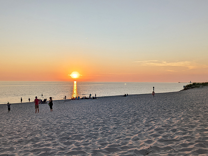 Lake Michigan sunsets paint the sky with colors no filter could improve &ndash; nature's nightly masterpiece.