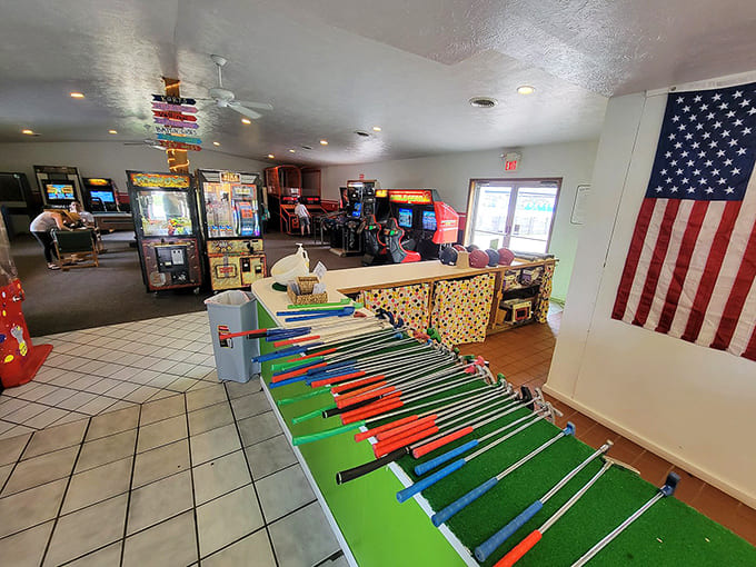 The arcade and clubhouse offer climate-controlled fun when Michigan weather reminds you who's really in charge around here.