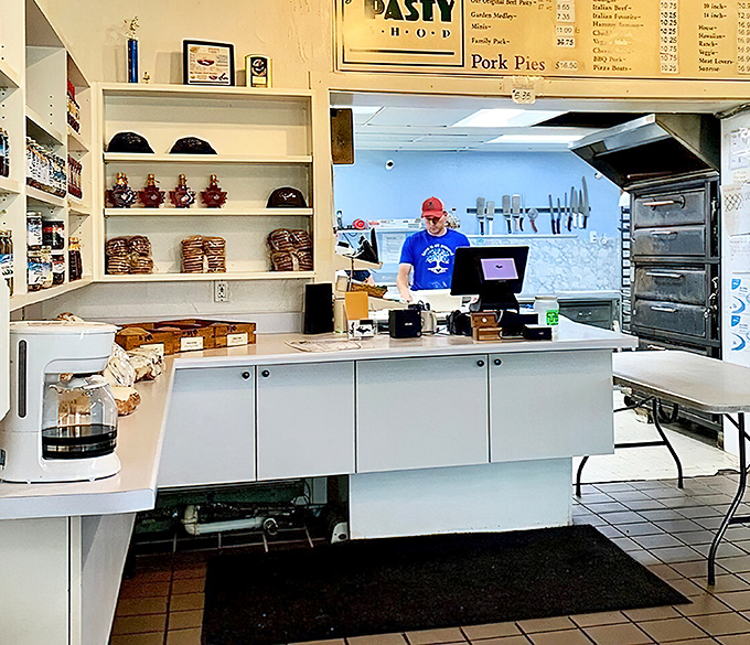 Where the magic happens &ndash; the counter where pasty dreams come true, one golden pocket at a time.