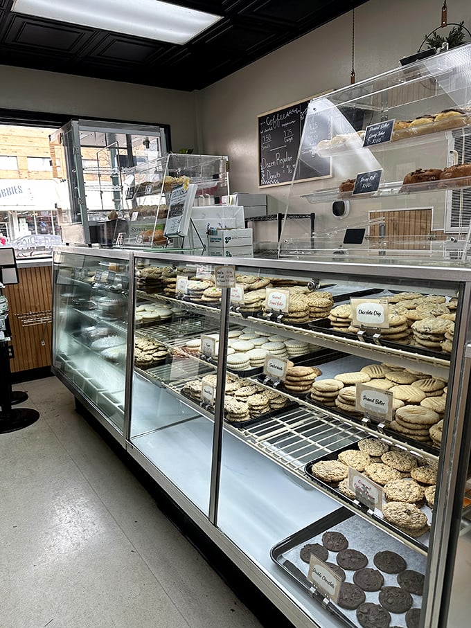 Ice cream and beverages standing ready for duty, because sometimes you need something cold to balance all that warm, fresh-baked goodness.