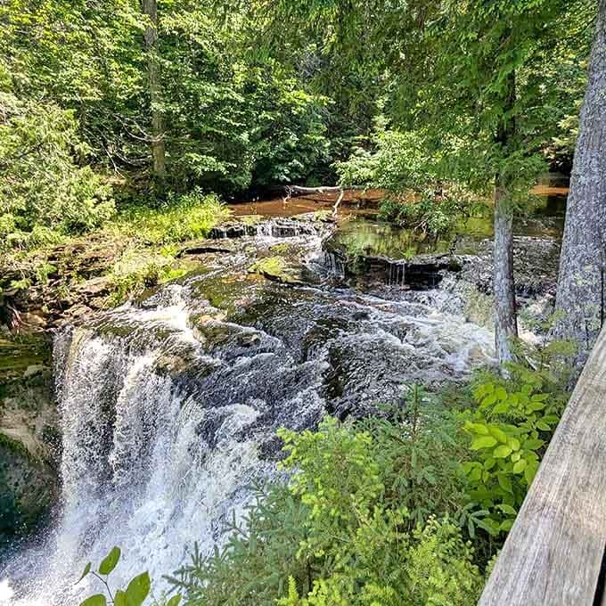 Nature's infinity pool – where water cascades over ancient rock in a display that no luxury resort could ever replicate.