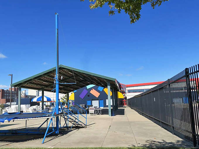 Shaded recreational areas provide relief from the sun and prime spots for parents to relax while keeping watch over their aquatic adventurers.