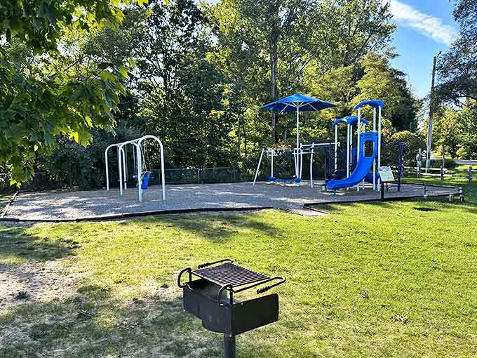 Beyond the sand, this playground offers a change of pace for little ones who've had their fill of building sandcastles.