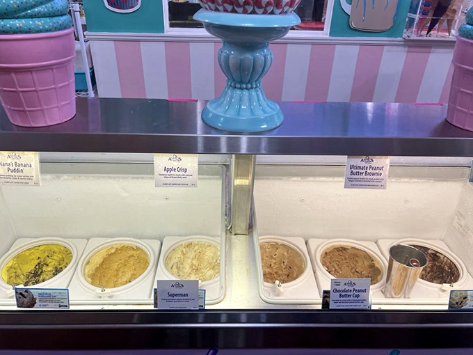The ice cream display case &ndash; where difficult decisions are made and childhood joy is served by the scoop in flavors from classic to adventurous.