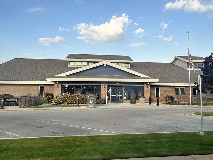 Otsego County Library stands ready to welcome readers and dreamers alike into its brick sanctuary of stories and knowledge.
