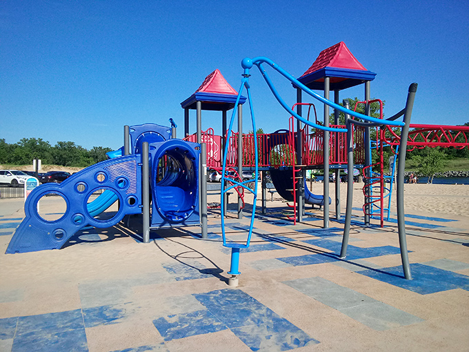 Playground paradise where kids burn energy while parents secretly wish they could join in without looking ridiculous.