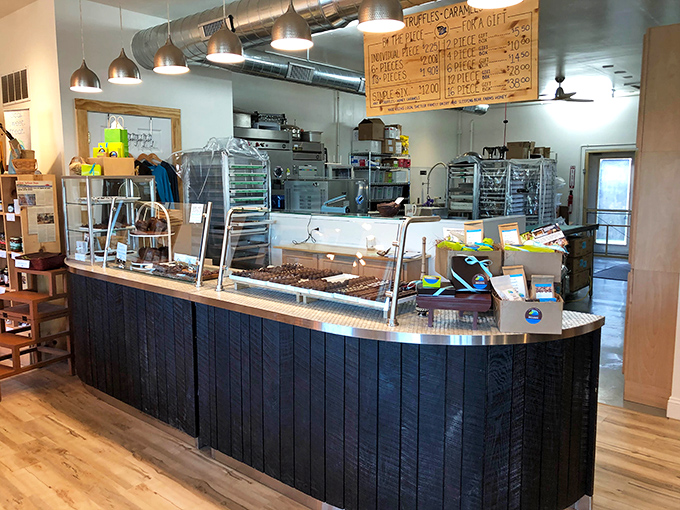 Behind this counter, chocolate magic happens daily &ndash; where skilled hands transform simple ingredients into complex flavor symphonies.