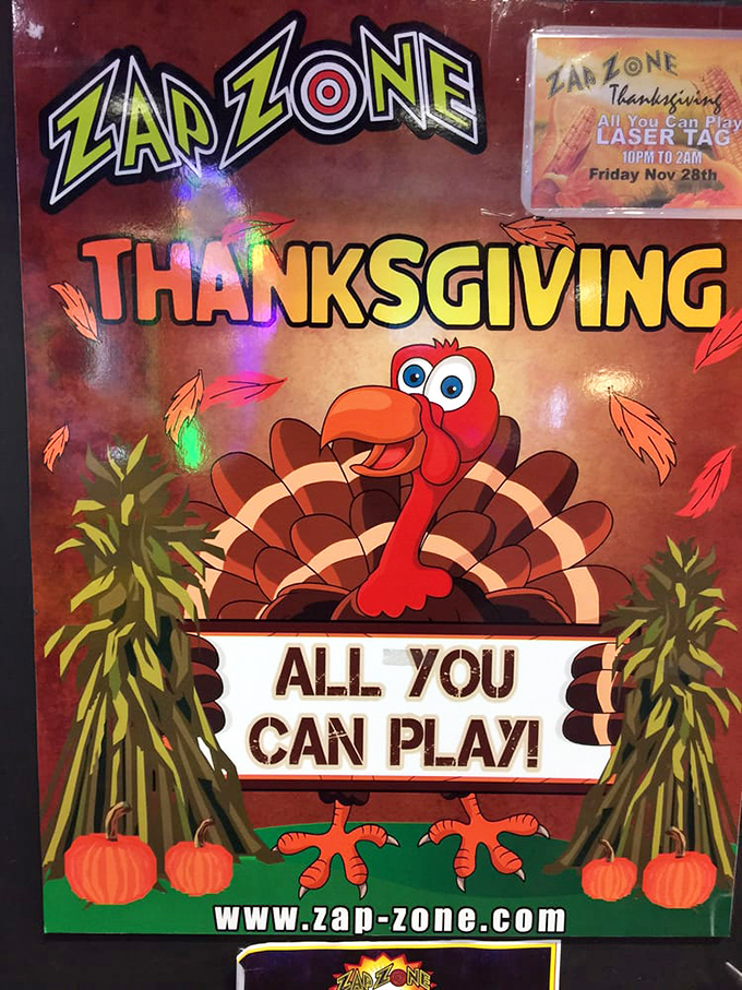 This Thanksgiving promotion promises all-you-can-play action&mdash;because nothing says "family togetherness" like competitive laser tag after turkey dinner.