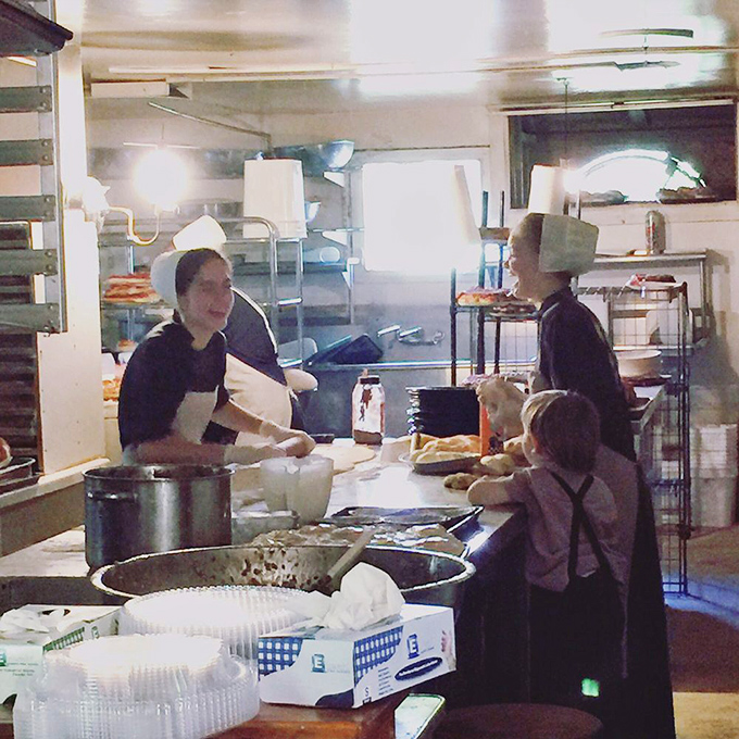 Inside the bakery, where traditional methods reign supreme and every treat is crafted by hand without modern electrical conveniences.