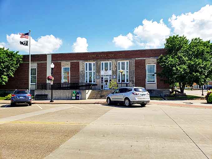 Even the post office exudes historic charm in Hastings, where public buildings maintain their original character while serving modern needs.