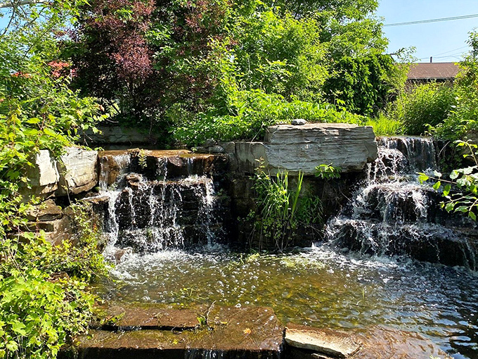 Nature's soundtrack comes alive at this picturesque waterfall, where rushing water creates a peaceful oasis for visitors.