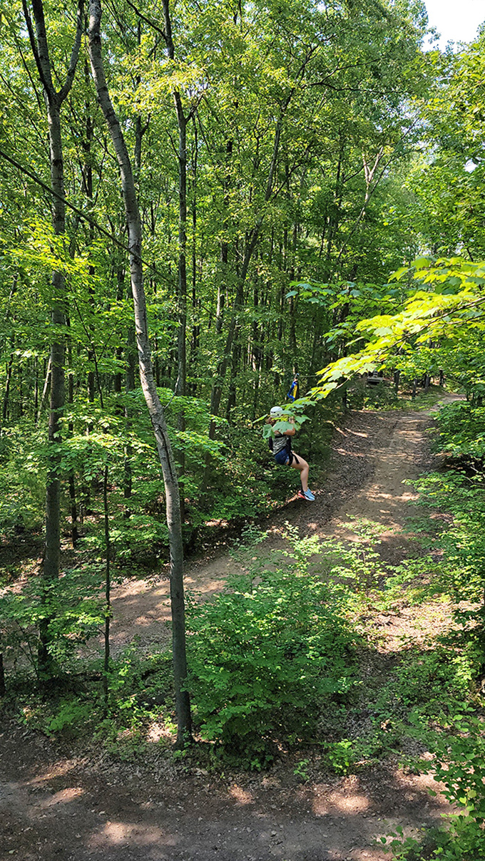 Zipline Trail View: The path less traveled&mdash;mainly because most people prefer walking on solid ground. Adventure awaits around every corner of this wooded wonderland.