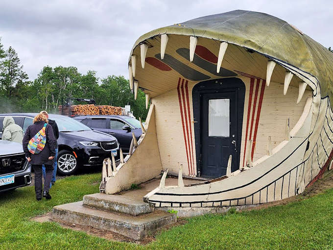 The famous fish entrance &ndash; where else can you literally walk into a muskie's mouth for dinner?