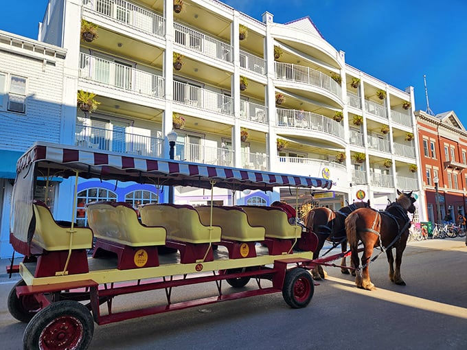 Horse-drawn carriages aren't just tourist attractions but genuine transportation, offering visitors a taste of 19th-century travel comfort with 21st-century photo opportunities.
